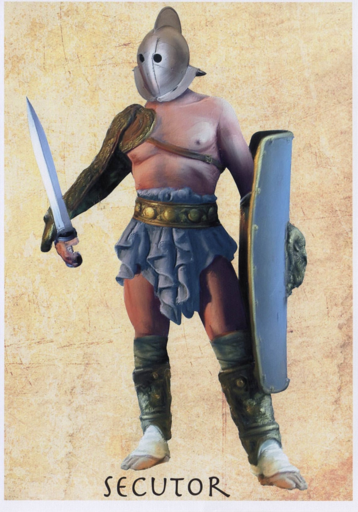 Secutor Ancient Roman Gladiator A5 / A4 Canvas Paper Art Print - Etsy