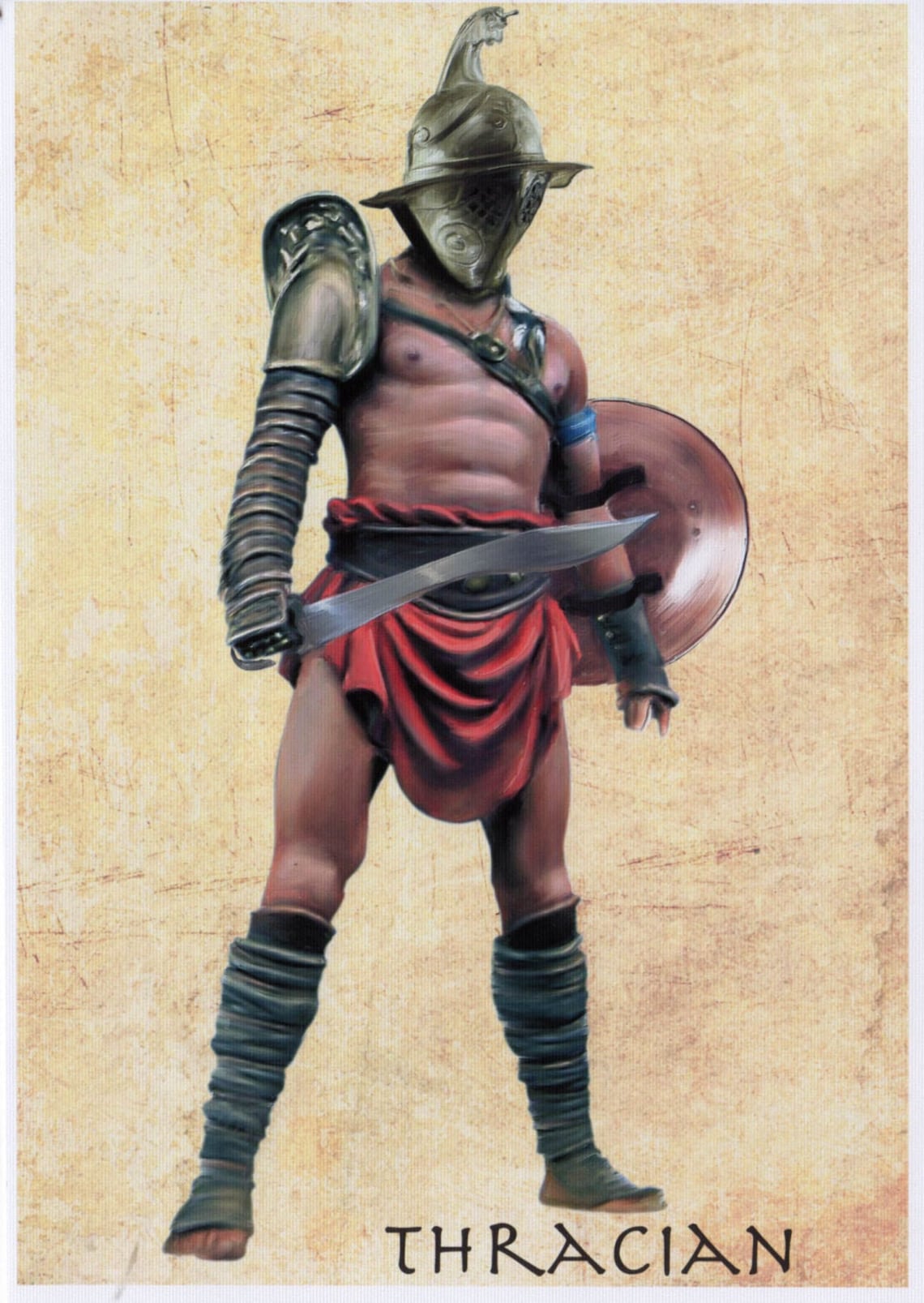 Thracian Ancient Roman Gladiator A5 / A4 Canvas Paper Art Print - Etsy
