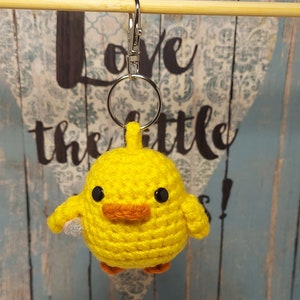 Duck With Knife Plush, Little Duck Key Charm, Crochet Toy, Plush ...