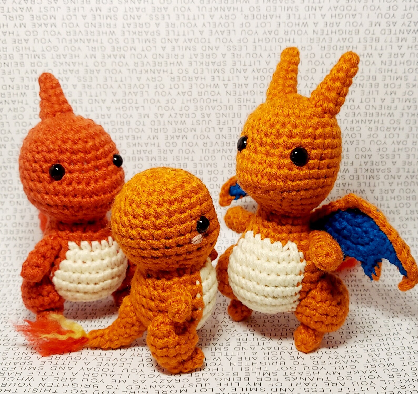 Fire Evolution: Charmander, Charmeleon and Charizard Crochet Chibi ...