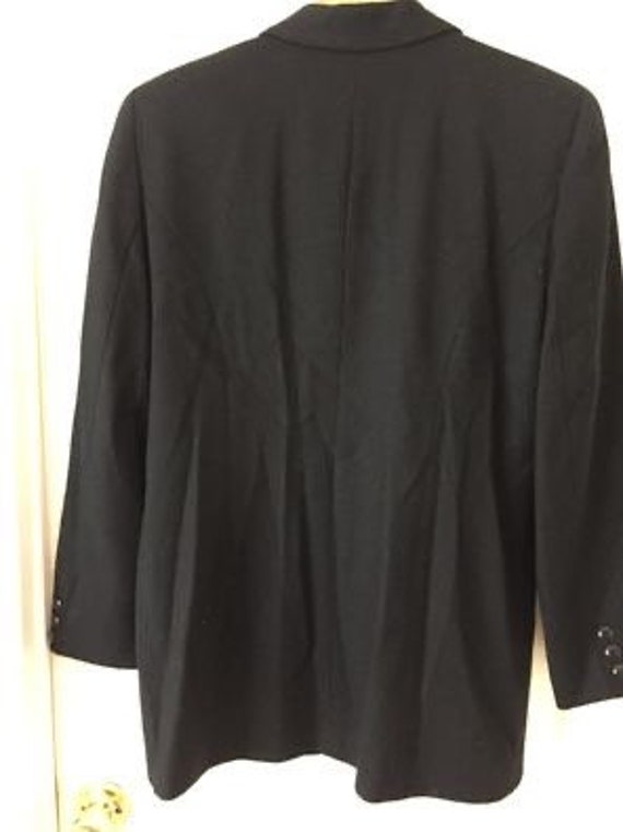 Black worsted wool Military style Blazer - Gem