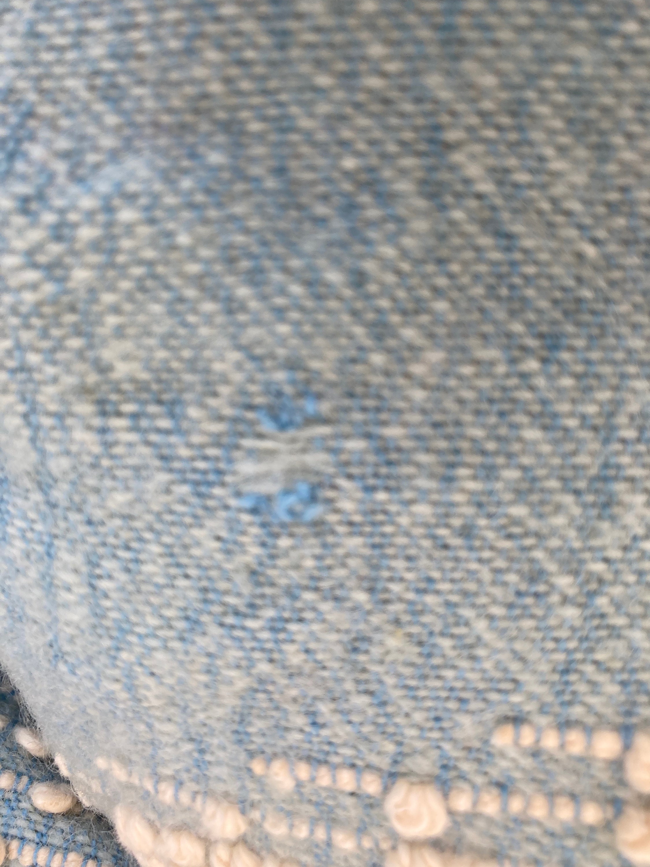 Vintage FARMHOUSE Style Aqua & Cream WOOL Blanket 57 X 96 - Etsy