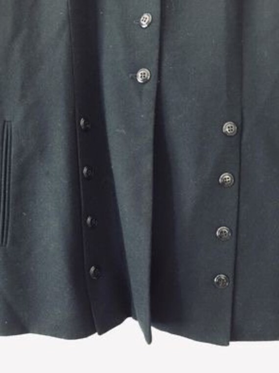 Black worsted wool Military style Blazer - Gem