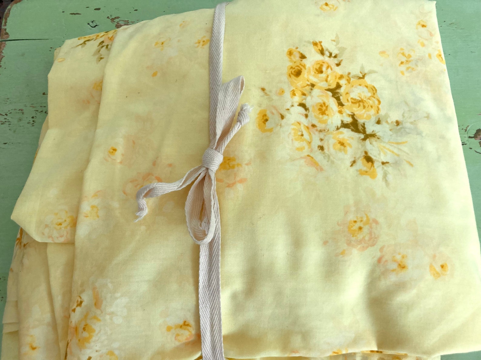 Vintage SPRINGMAID PERCALE Yellow Floral FULL Size Sheet Set - Etsy