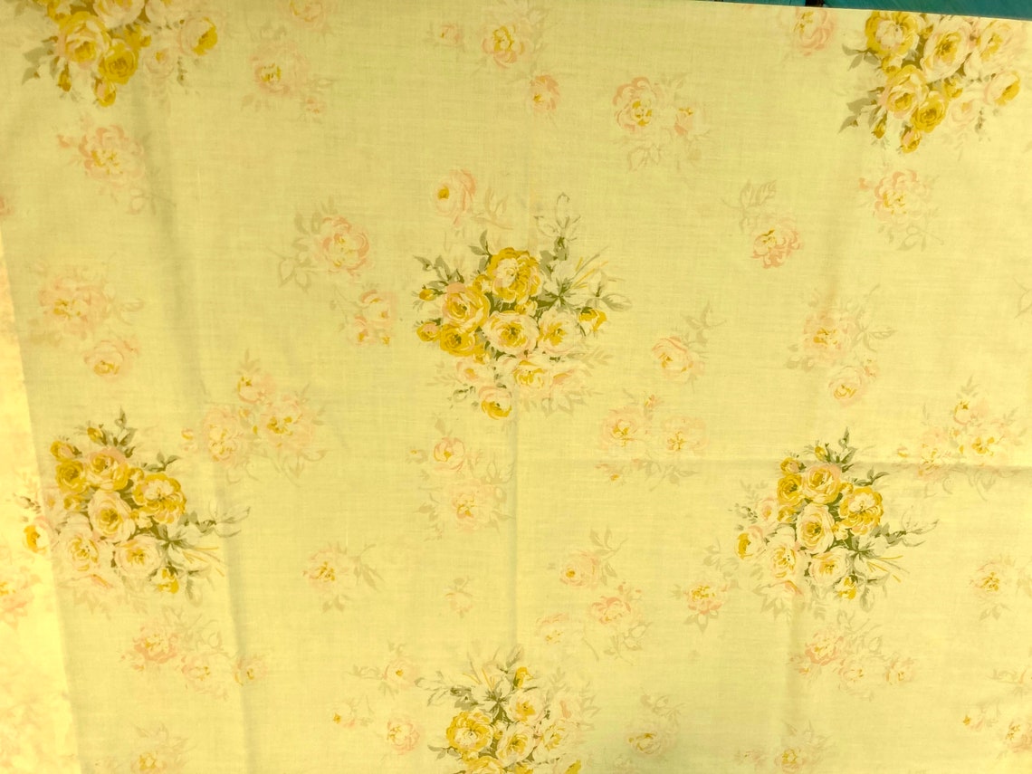Vintage SPRINGMAID PERCALE Yellow Floral FULL Size Sheet Set - Etsy