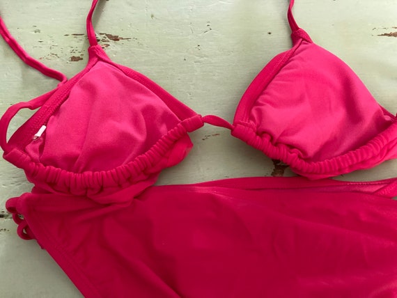 Barbiecore 2 Pc Bright Pink Rose Bikini Swimwear Gem