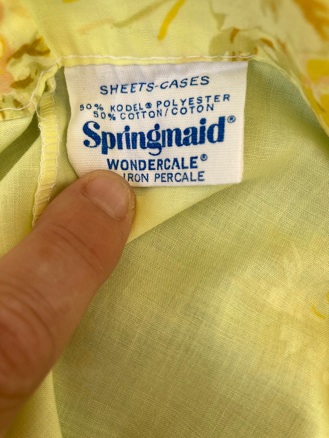 Vintage SPRINGMAID PERCALE Yellow Floral FULL Size Sheet Set - Etsy