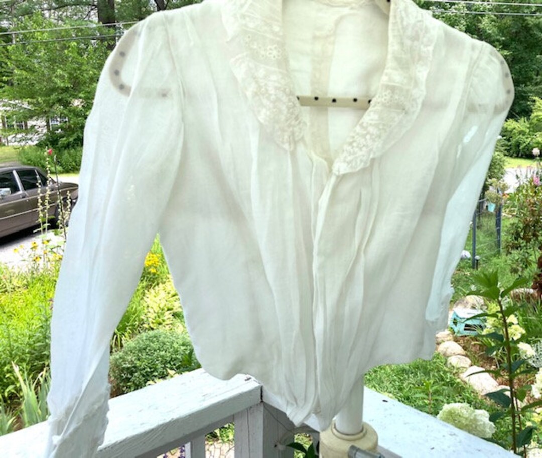 1900's White Cotton Lace Edwardian Blouse - Etsy