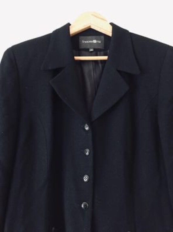 Black worsted wool Military style Blazer - Gem