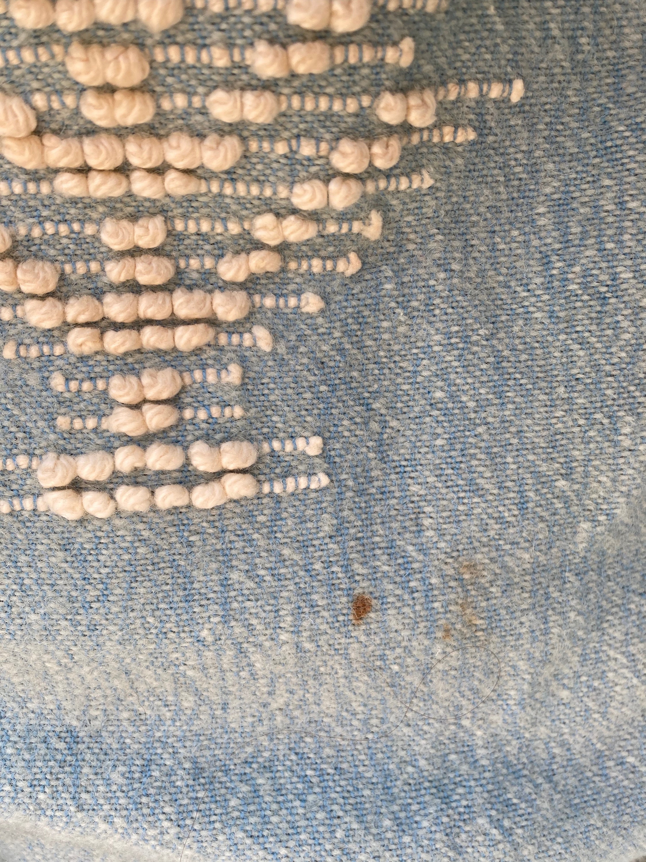 Vintage FARMHOUSE Style Aqua & Cream WOOL Blanket 57 X 96 - Etsy