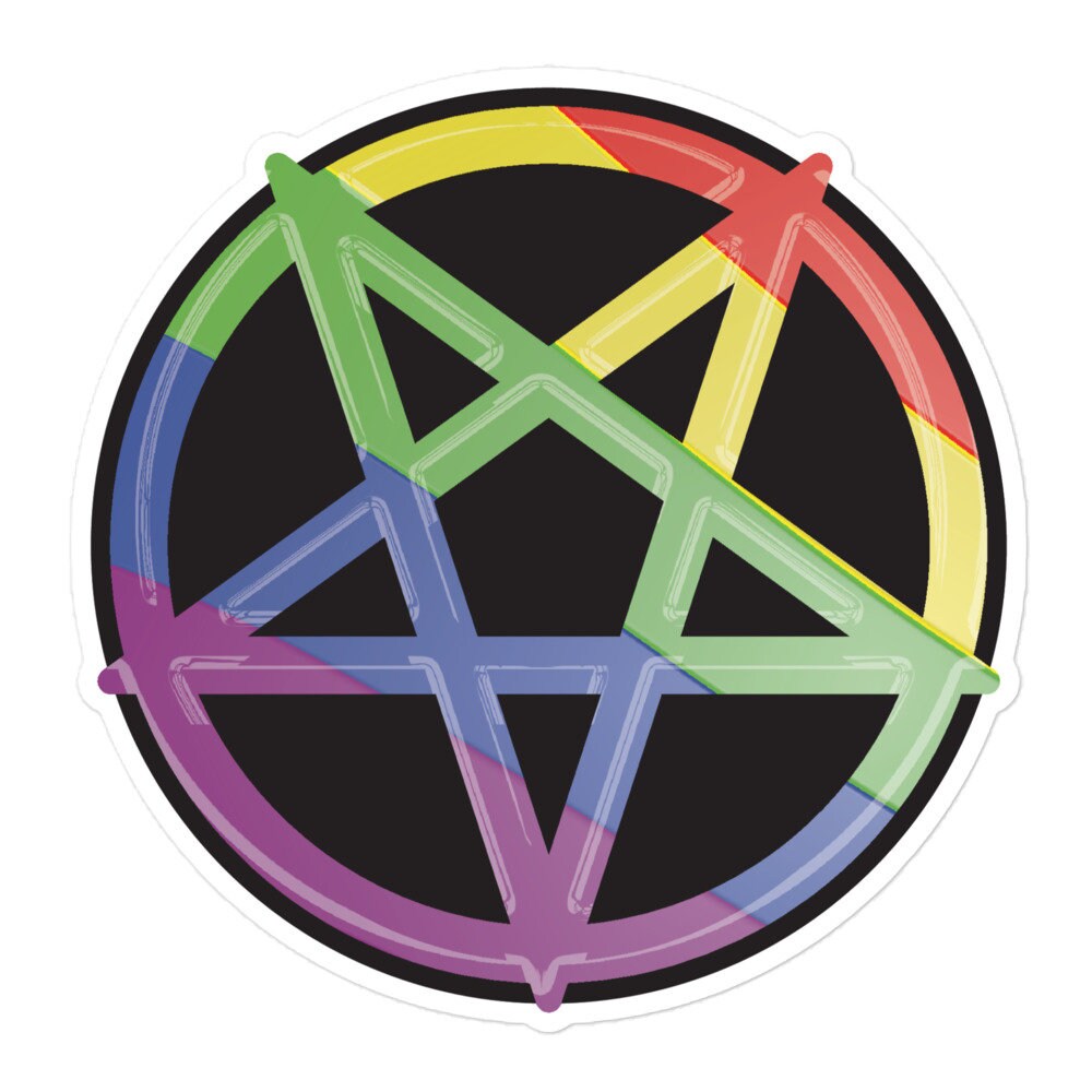 Rainbow Pentagram Vinyl Sticker by Enemy Empire Art Studio - Etsy