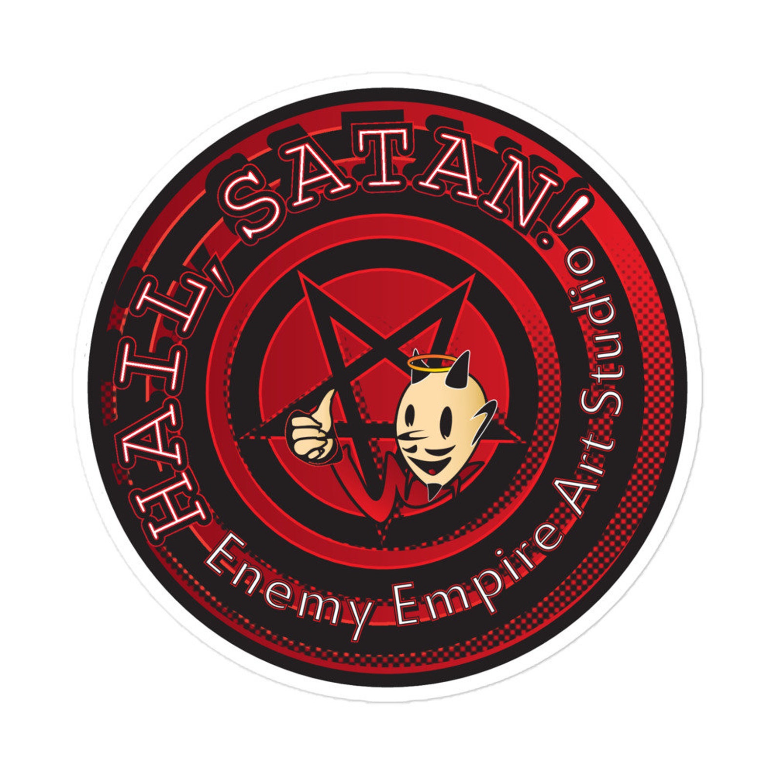Hail, Satan Sticker by Enemy Empire Art Studio - Etsy