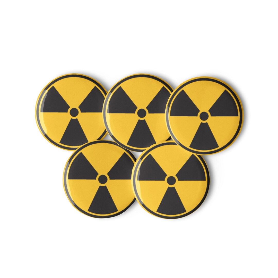 Radiation Warning Trefoil Button Set by Enemy Empire Art Studio - Etsy