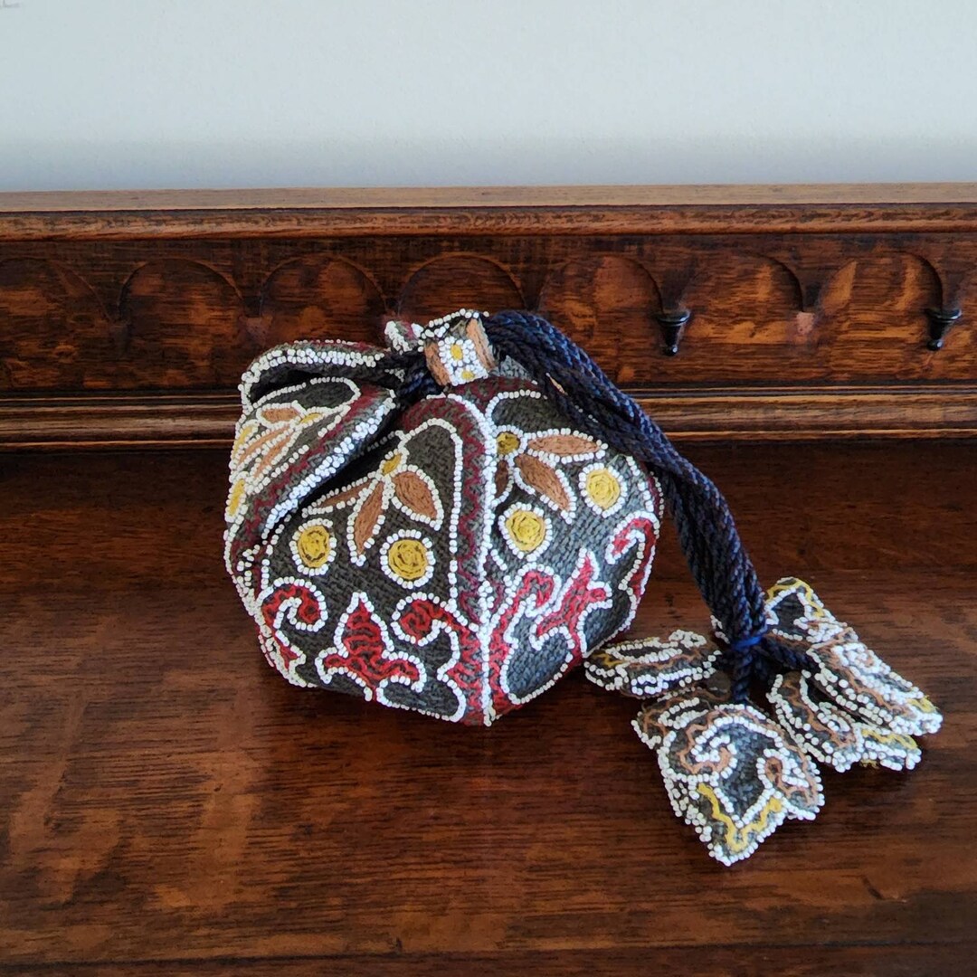 Antique 1910s Drawstring Wristlet Handbag - Etsy