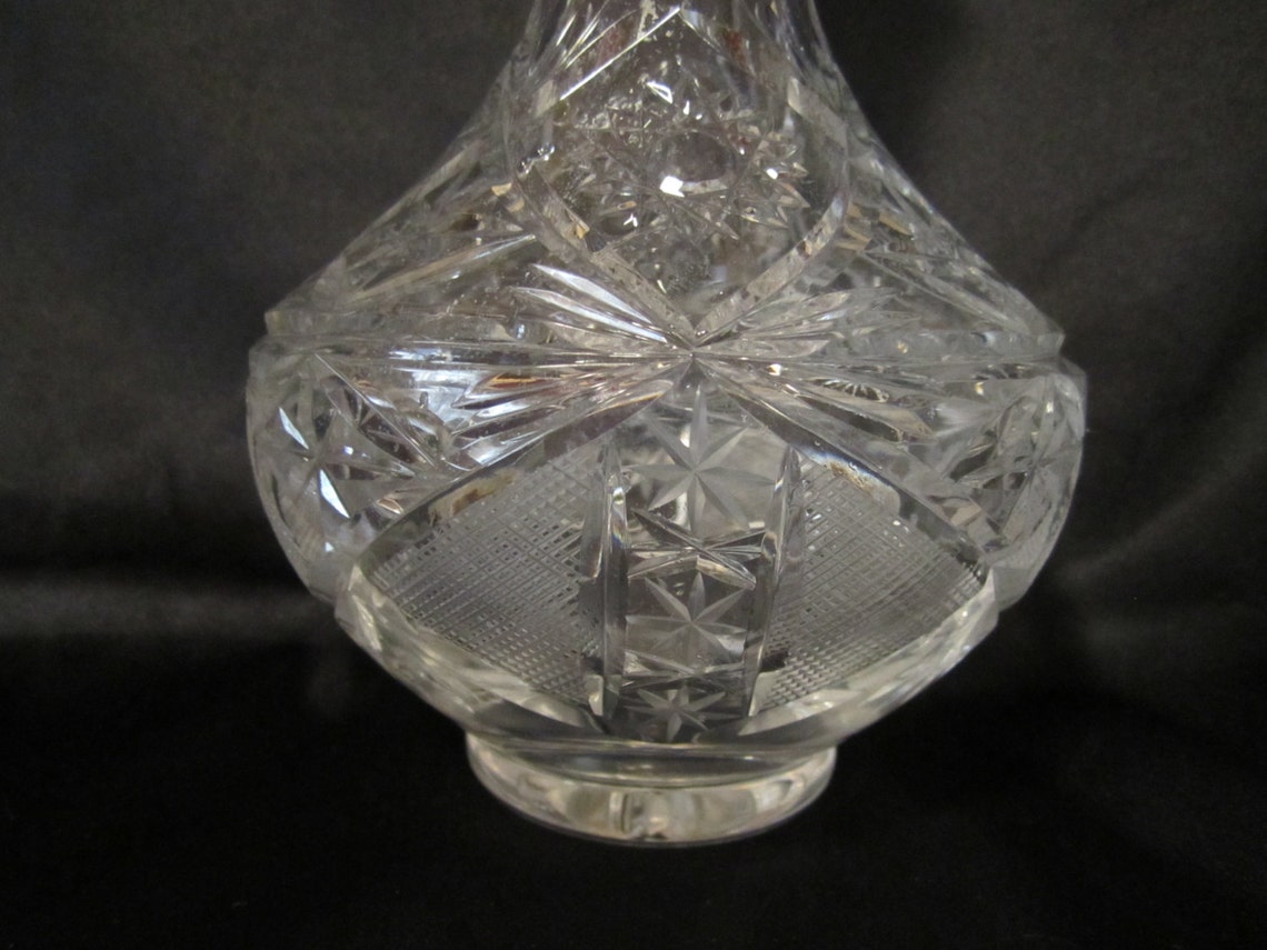 Cut Crystal Vase Vintage - Etsy