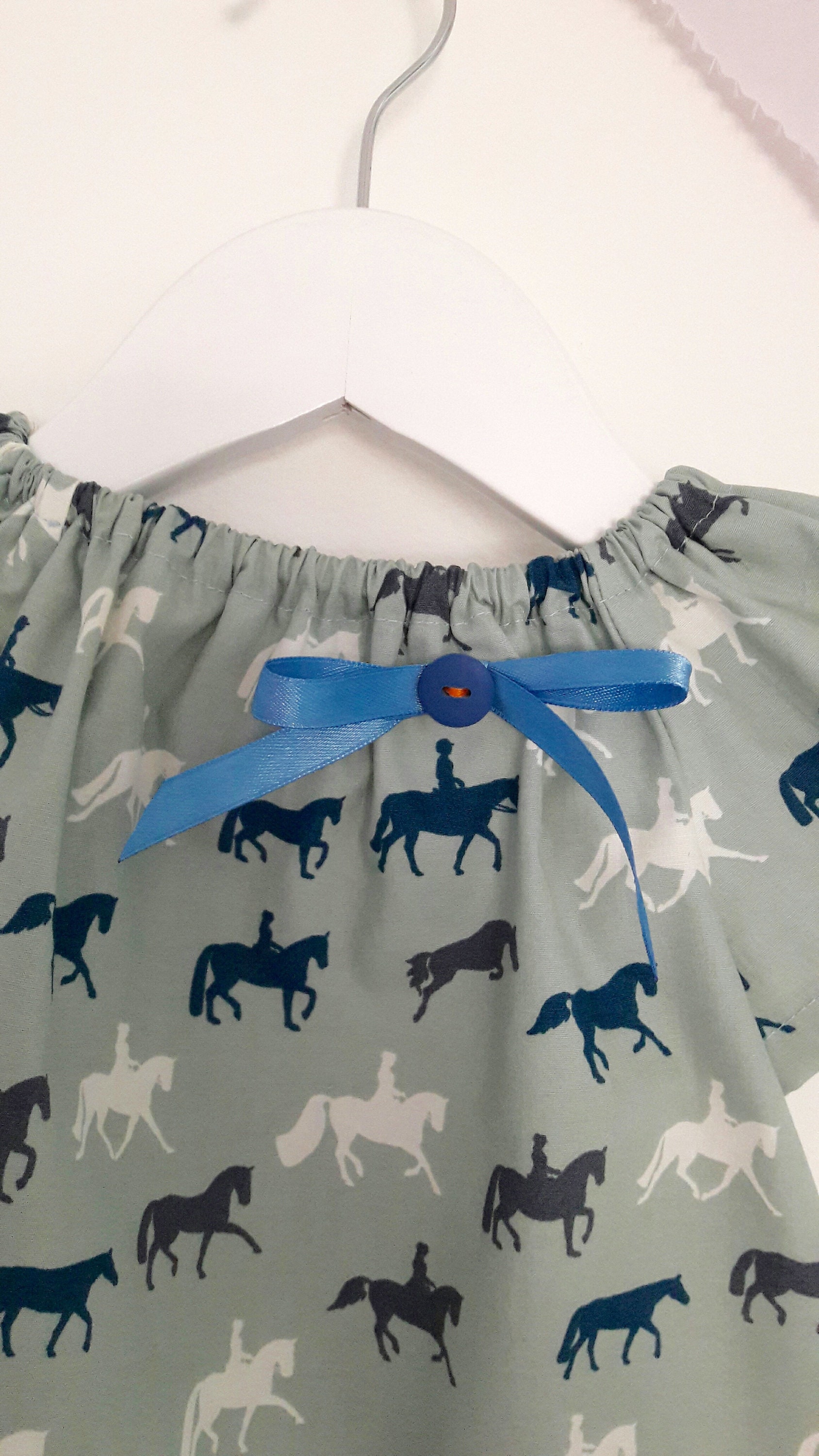 Cute Smock Summer Dress With Horse Print and Bow and Button - Etsy