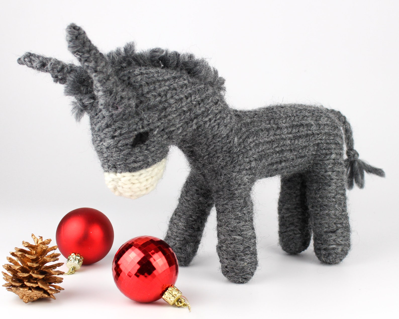 Knitting Pattern (UK Terms) for Dan Donkey. A Waldorf-style Toy Donkey ...