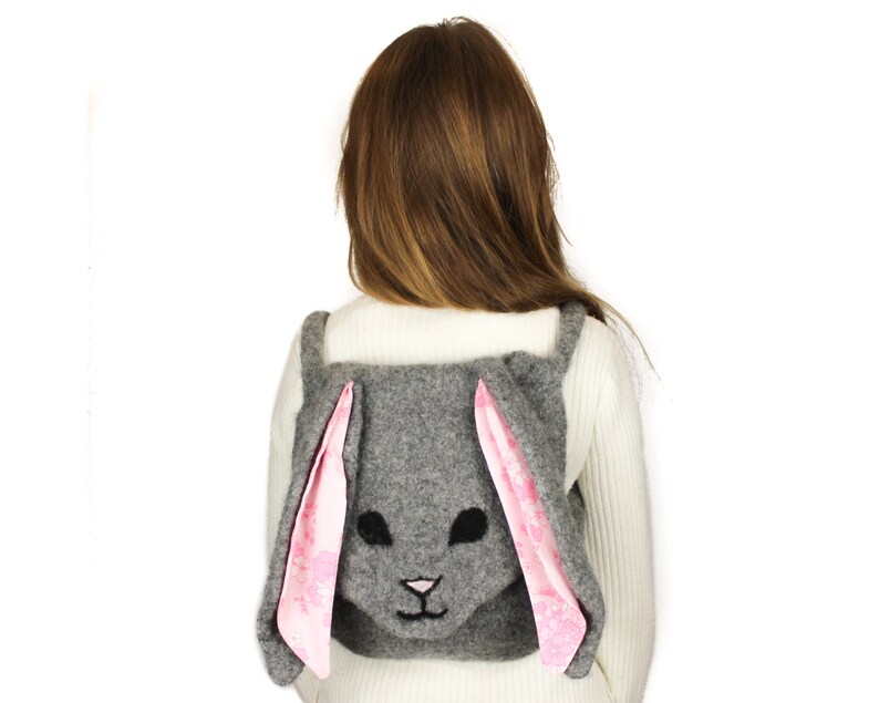 Knitting Pattern (UK): Rebecca Rabbit Felted Backpack Bag - Impressive ...