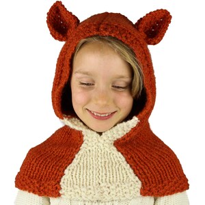 KNITTING PATTERN: Freddie Fox Hooded Cowl - UK Terms - Fox Snood ...