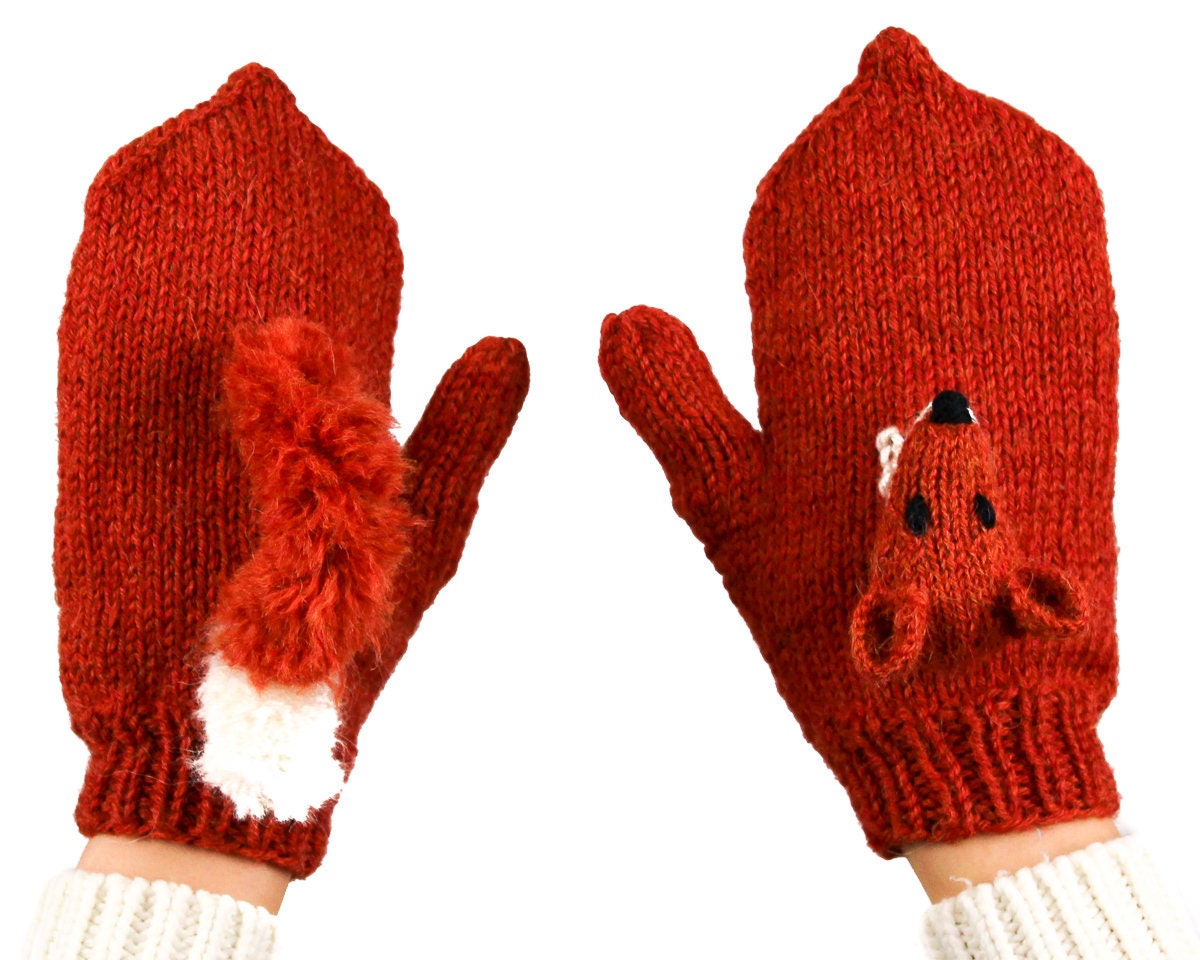 KNITTING PATTERN: Freddie Fox Mittens - US Terms - Mittens • Wrist ...