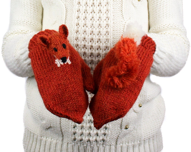 KNITTING PATTERN: Freddie Fox Mittens - UK Terms - Mittens • Wrist ...