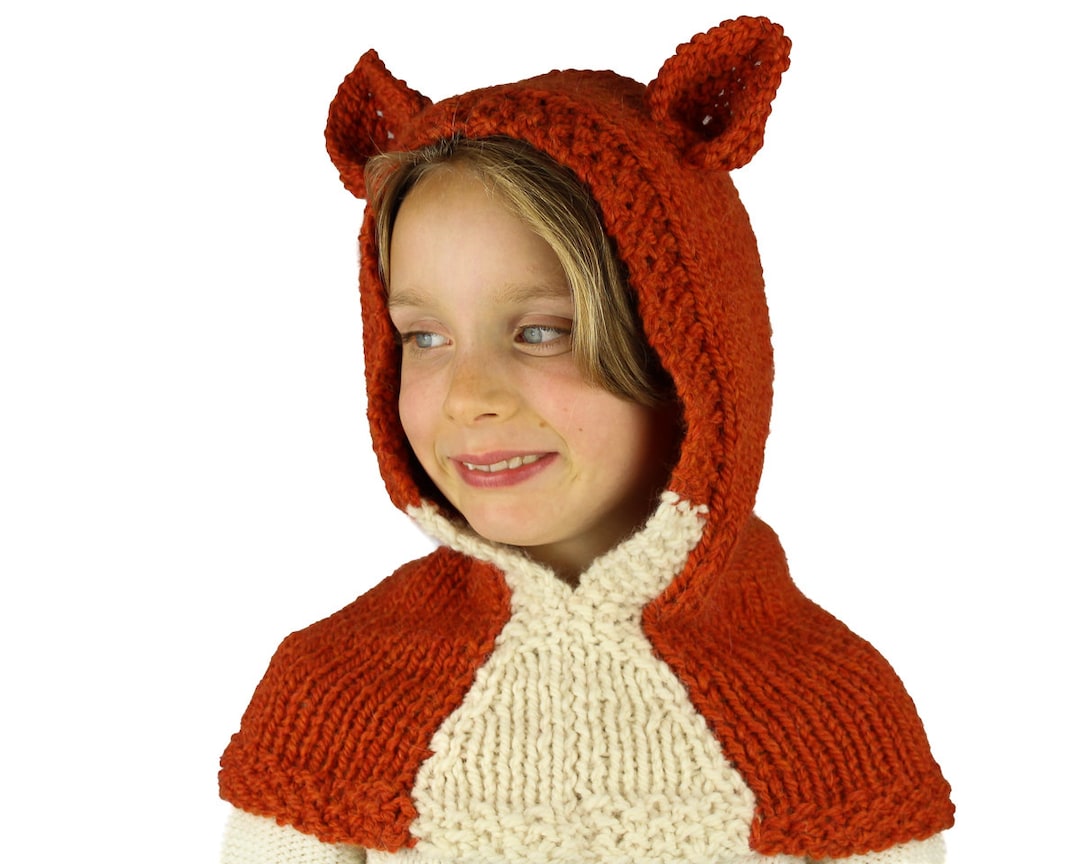 KNITTING PATTERN: Freddie Fox Hooded Cowl - US Terms - Kids Cowl ...