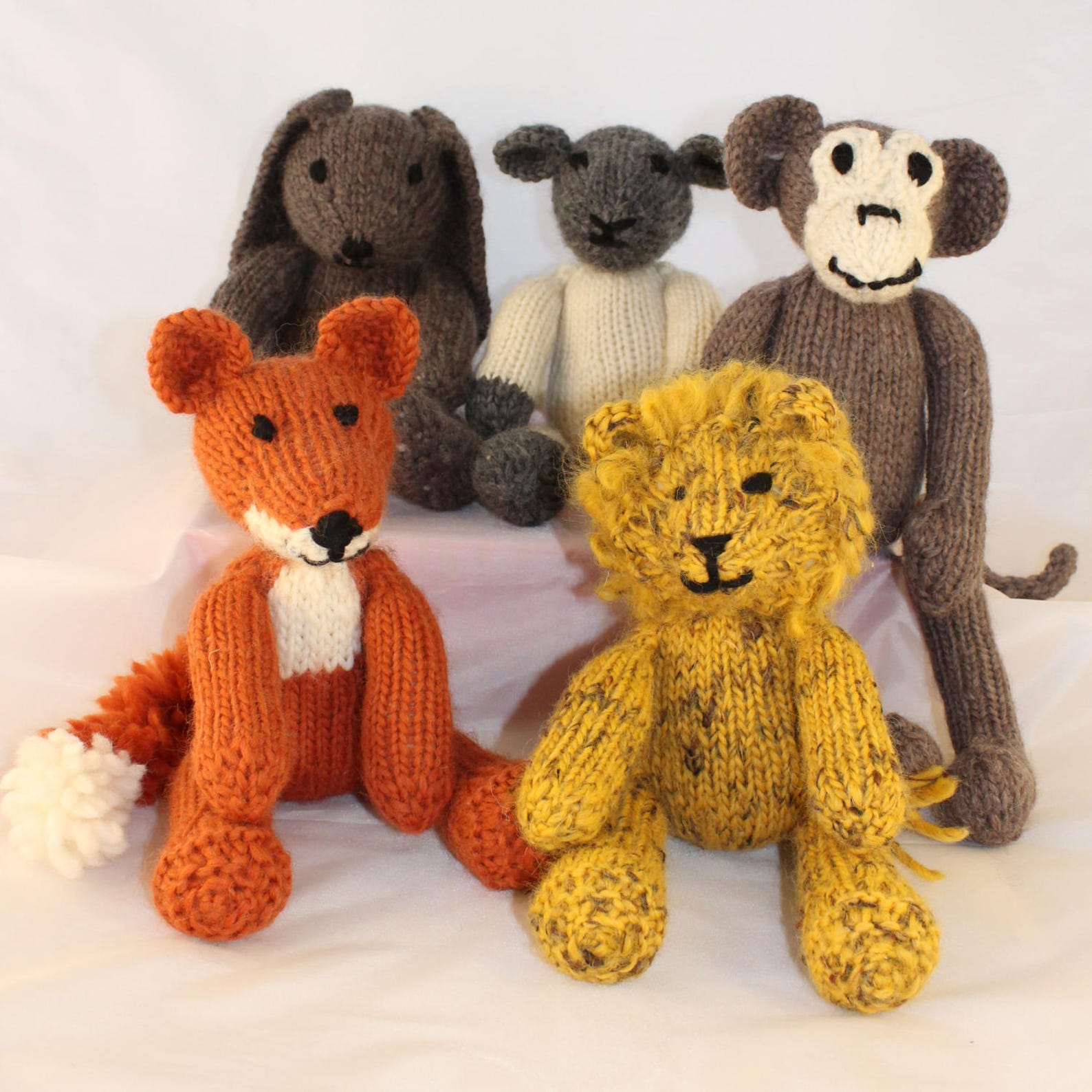 FIVE Knitting Patterns US for Rebecca Rabbit, Freddie Fox, Leonard Lion ...