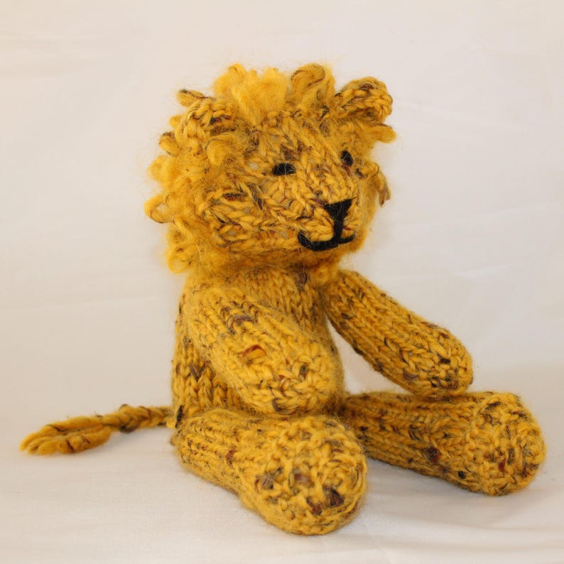 Knitting Pattern (UK) for Leonard Lion - a Gorgeous Knitted Lion ...