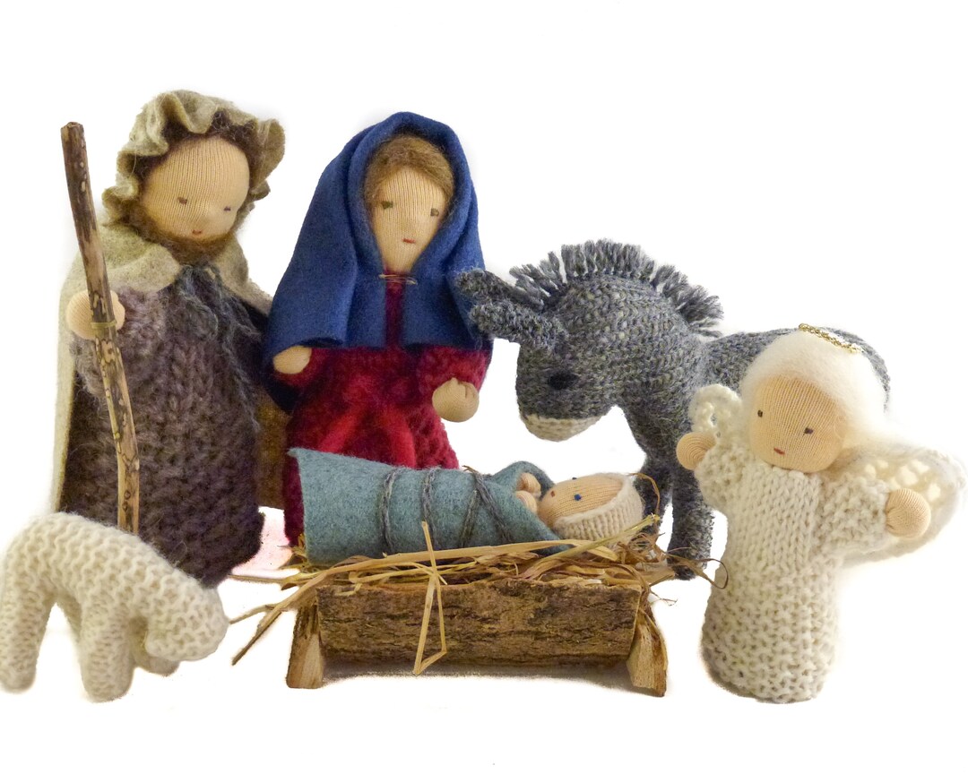 Christmas Knitting Pattern Nativity Characters. Joseph, Mary, Baby ...