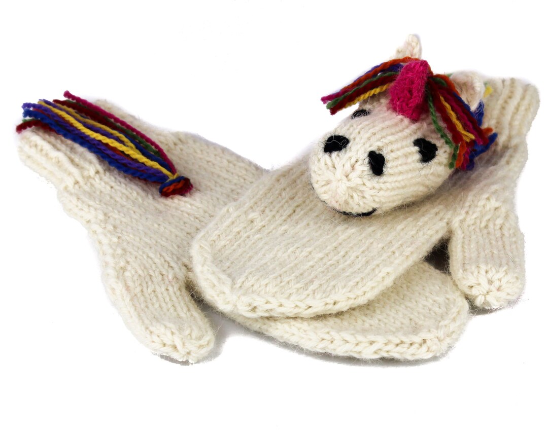 Knitting Pattern (US) Ulysses Unicorn Mittens, Fingerless Gloves and ...
