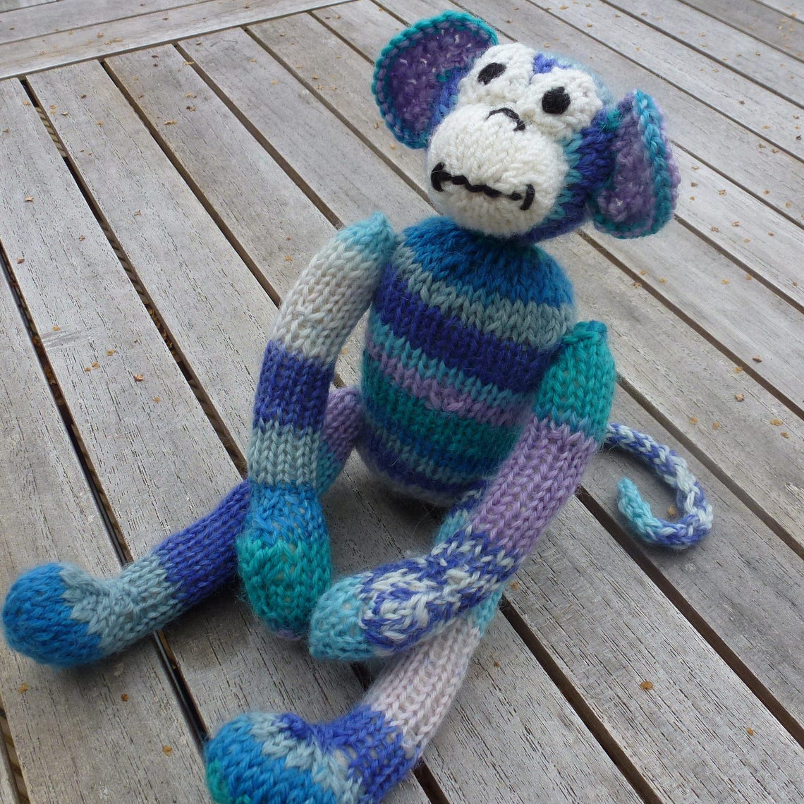 Knitting Pattern US for Mischief Monkey Knitted Monkey Toy. Monkey ...