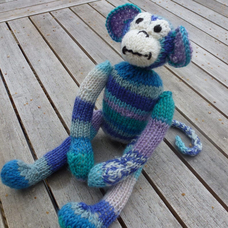 Knitting Pattern US for Mischief Monkey Knitted Monkey Toy. Monkey ...