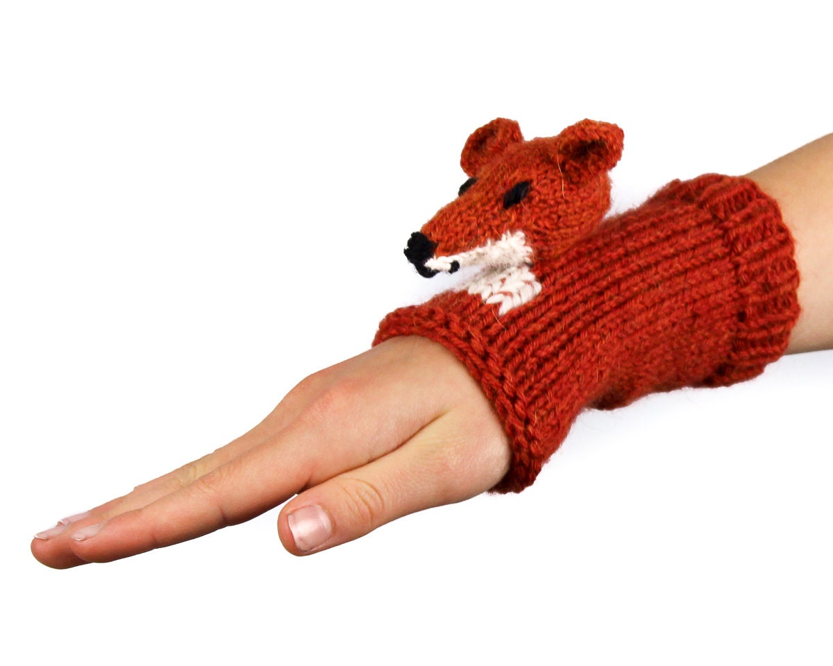 KNITTING PATTERN: Freddie Fox Mittens - UK Terms - Mittens • Wrist ...