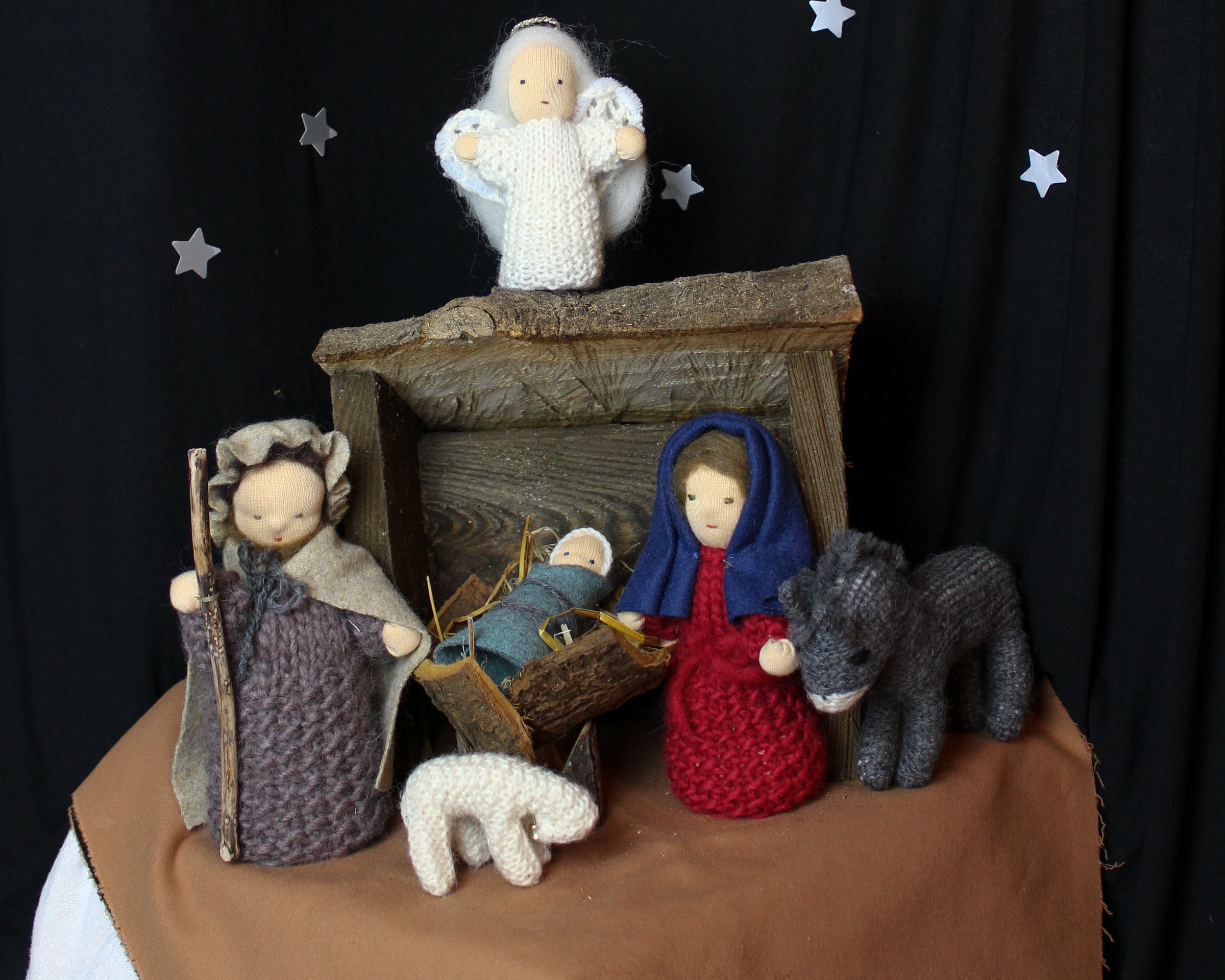 Christmas Knitting Pattern Nativity Characters. Joseph, Mary, Baby ...