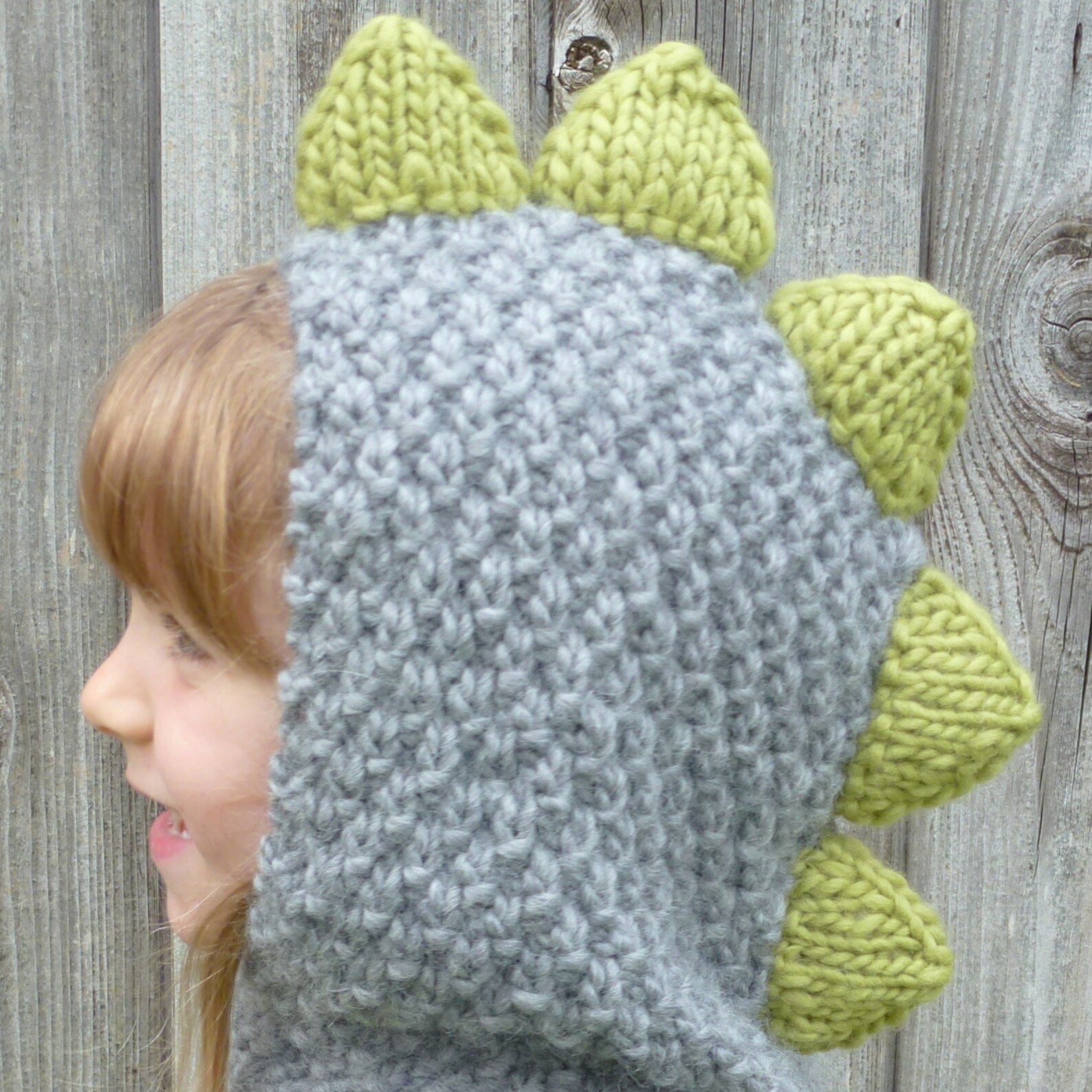 Knitting Pattern (UK) for Dinosaur Hood & Paws. Size Baby, Children ...