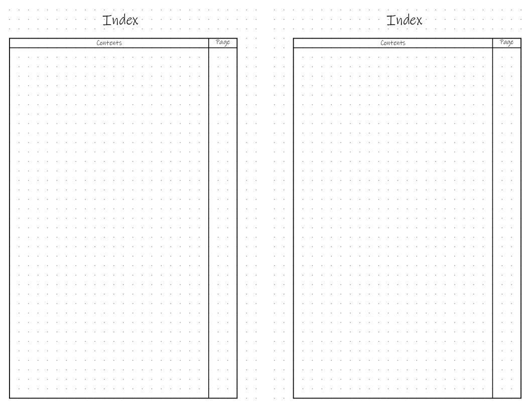 Blank Index Page