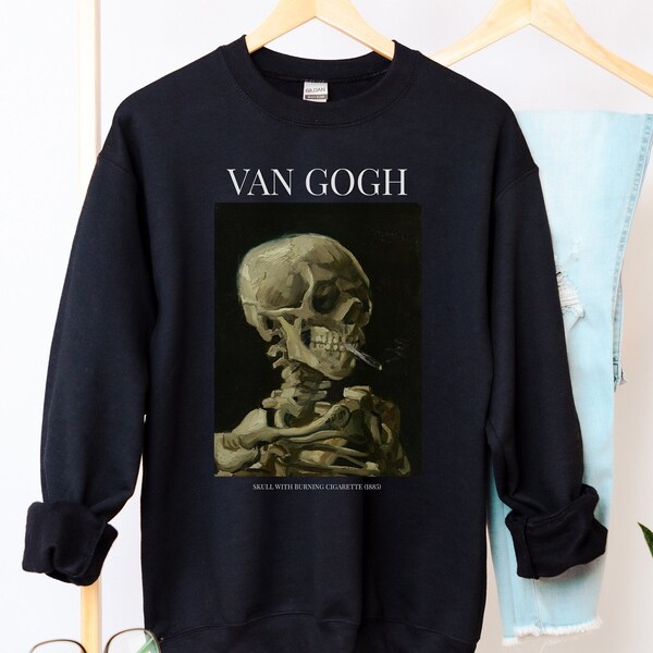 Van Gogh Skeleton Smoking - Etsy