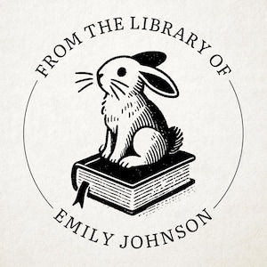 Bunny Rabbit Hare Custom Personalized Book Lover Gift for Reader Custom ...