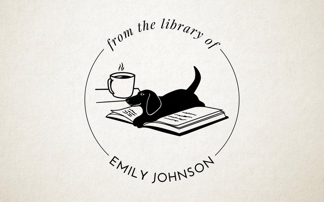 Dog Custom Book Embosser, Library Stamp, Book Stamp, Self Inking, From ...