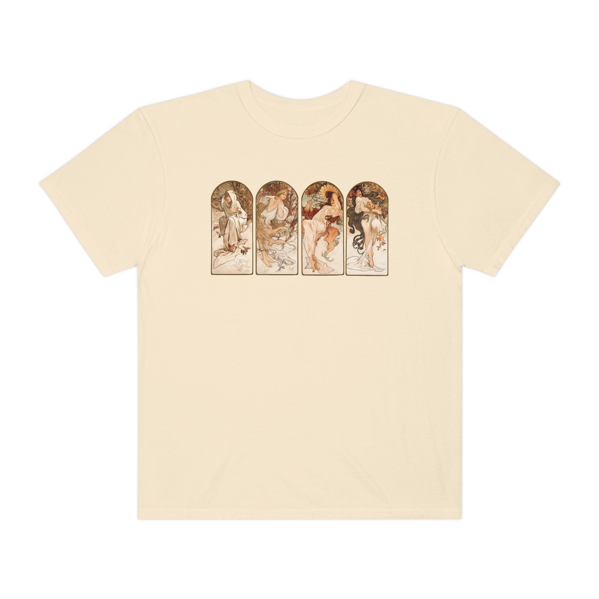 Comfort Colors Alphonse Mucha Seasons Shirt Art Nouveau Aesthetic ...