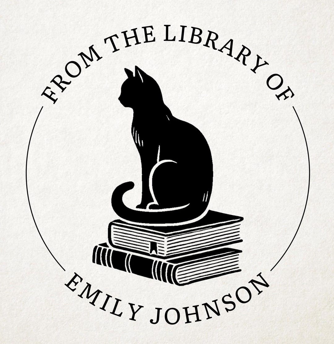 Cat Custom Book Embosser, Library Stamp, Book Stamp, Self Inking, From ...