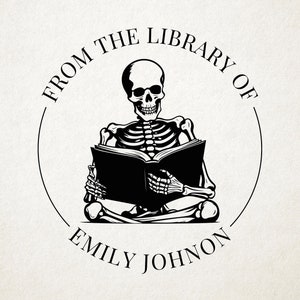 Skull Custom Book Embosser, Library Stamp, Book Stamp, Self Inking ...