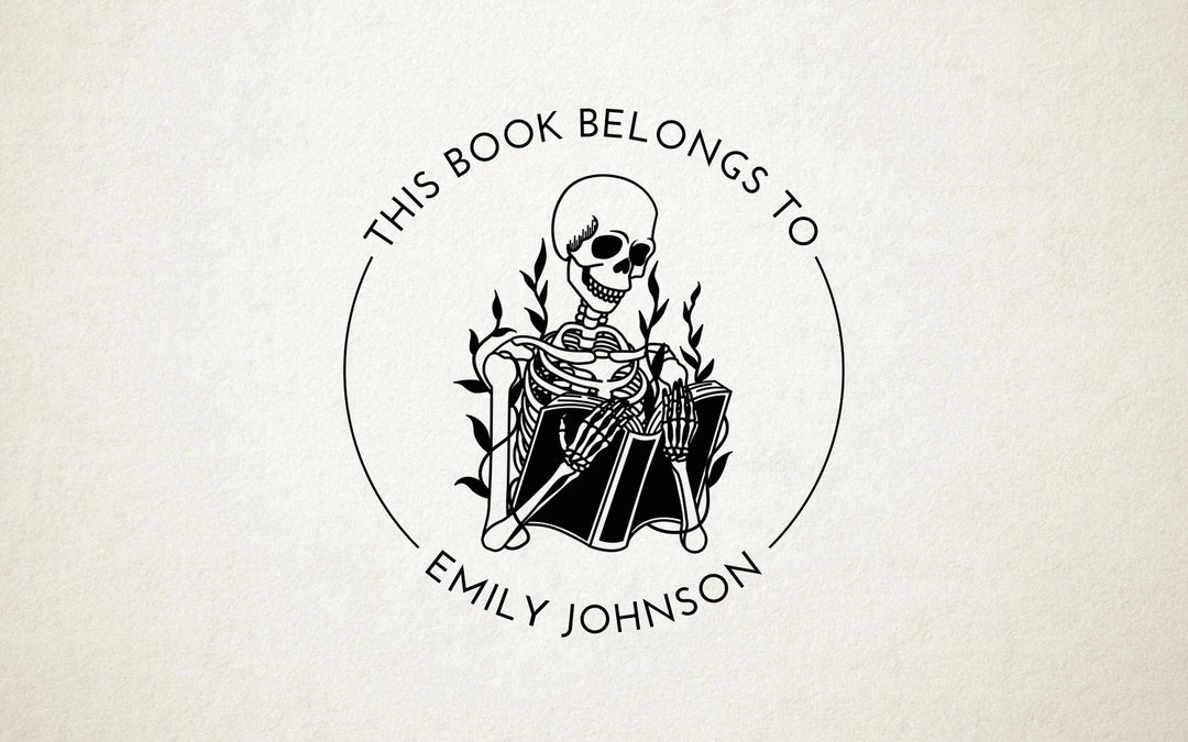 Skull Custom Book Embosser, Library Stamp, Book Stamp, Self Inking ...