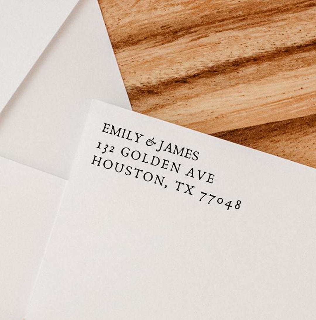 Modern Return Address Stamp | Wedding Stamp | Save the Date | Self Ink ...