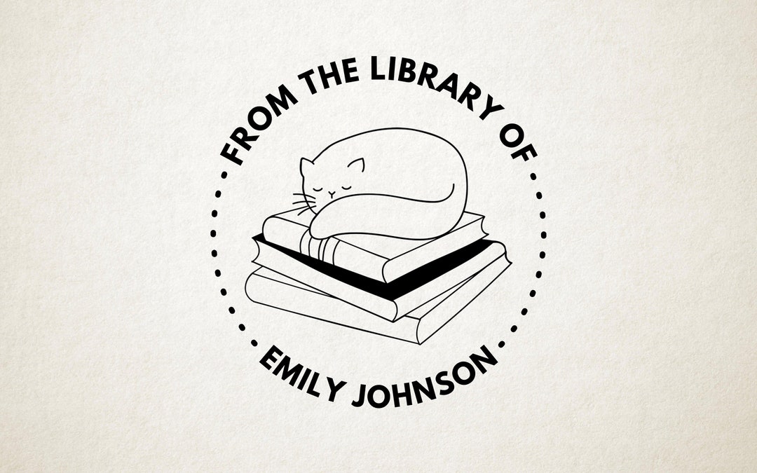 Cat Custom Book Embosser, Library Stamp, Book Stamp, Self Inking, From ...