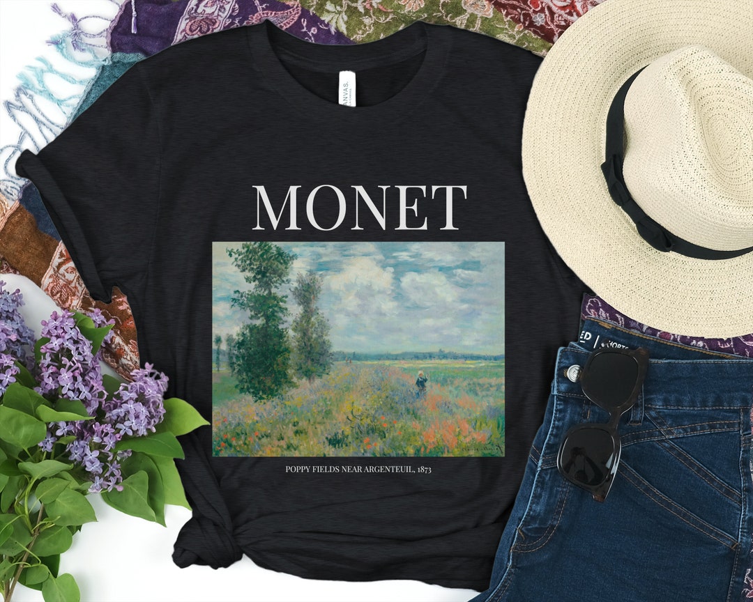 Monet Art Shirt Poppy Fields Gifts Painting Aesthetic Clothing ...