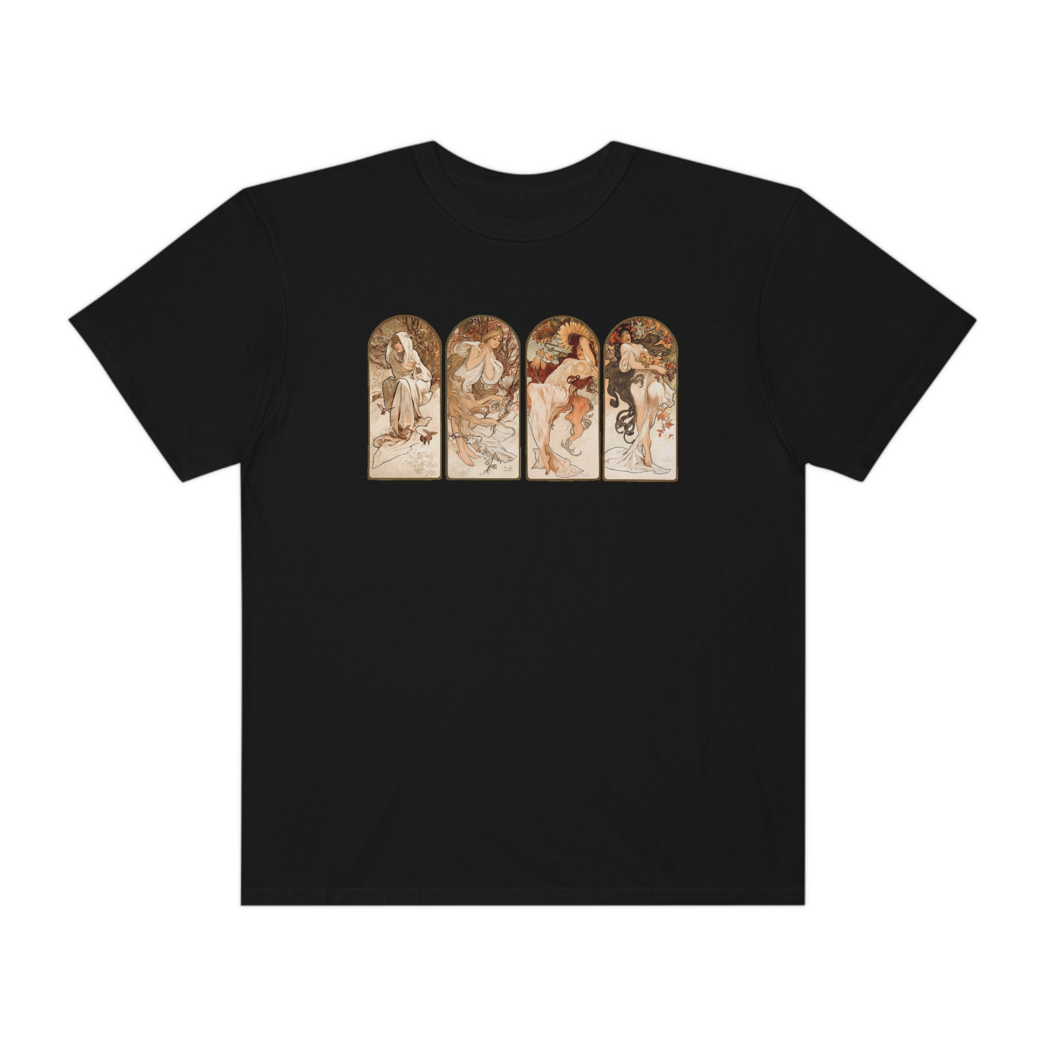 Comfort Colors Alphonse Mucha Seasons Shirt Art Nouveau Aesthetic ...