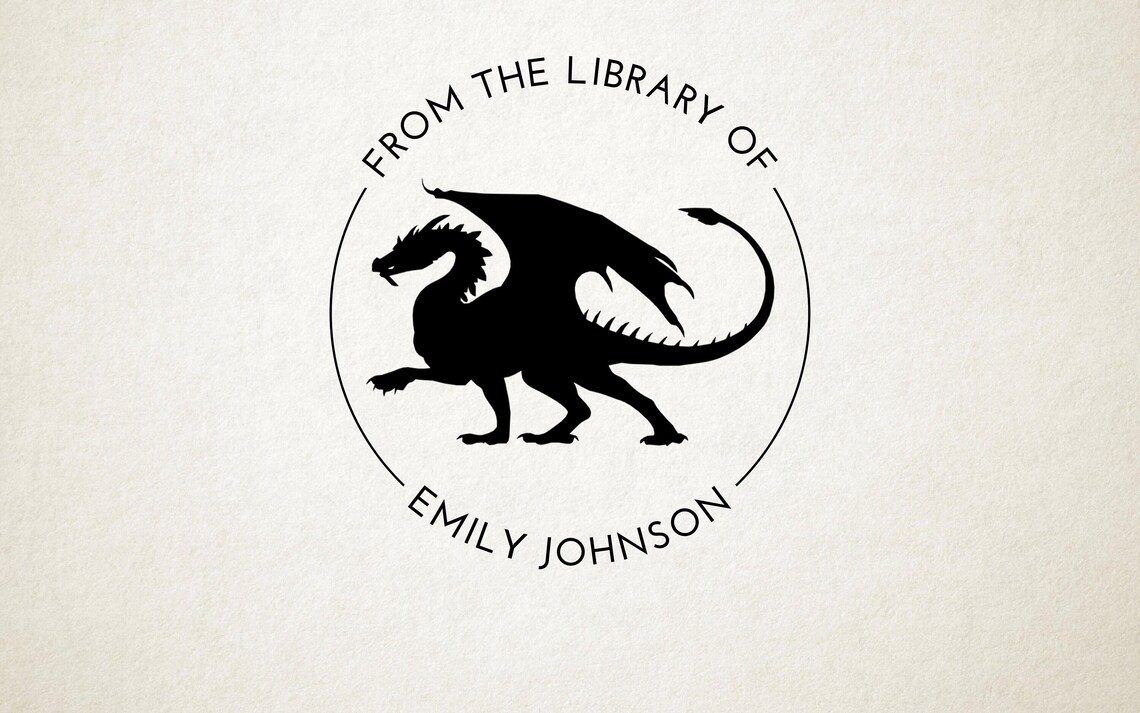 Dragon Custom Book Embosser, Library Stamp Book Stamp, Self Inking ...
