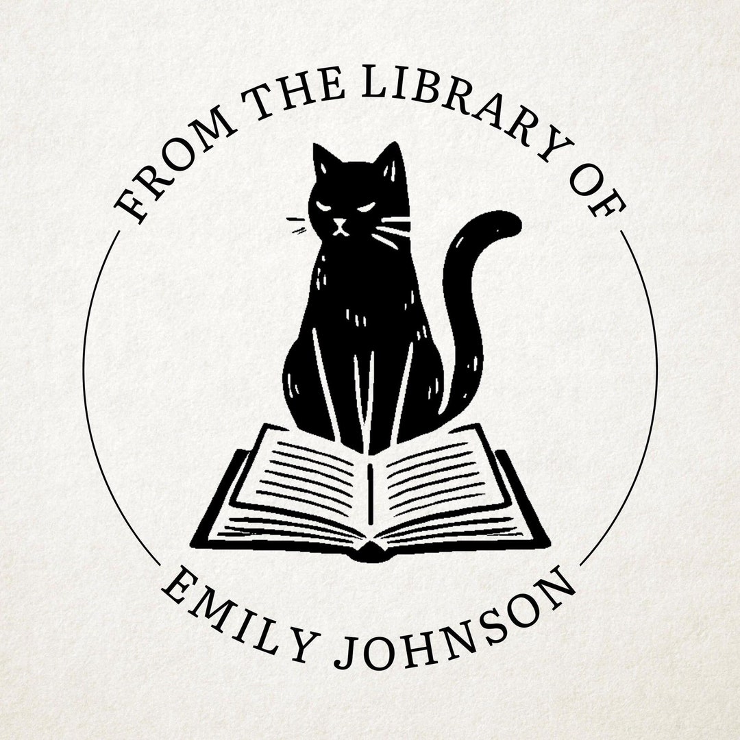 Cat Custom Book Embosser, Library Stamp, Book Stamp, Self Inking, From ...