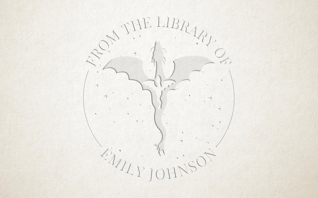 Dragon Custom Book Embosser, Library Stamp, Book Stamp, Self Inking ...